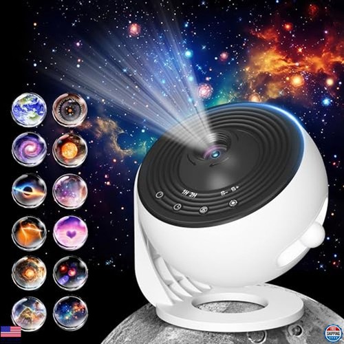 Upgraded 12-in-1 Galaxy Projector, HD Star Planetarium, 360° Rotating ...