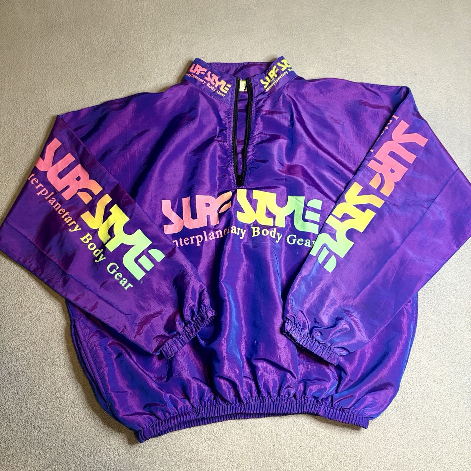 Vintage Surf Style Jacket 90s Windbreaker Pullover Sh… - Gem