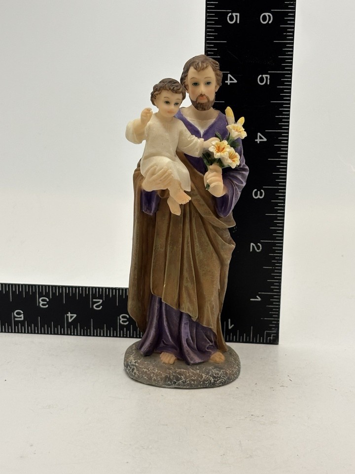 Vintage Horentine Saint Joseph With Jesus Statue Figurine Christian ...