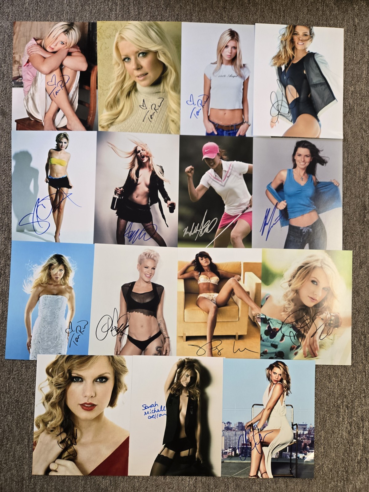 Lot Of Signed Autographed 8x10" Photographs Models Collage Material B33 ...