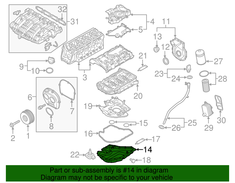 Genuine Volkswagen Engine Oil Pan 06K-103-600-AA | eBay