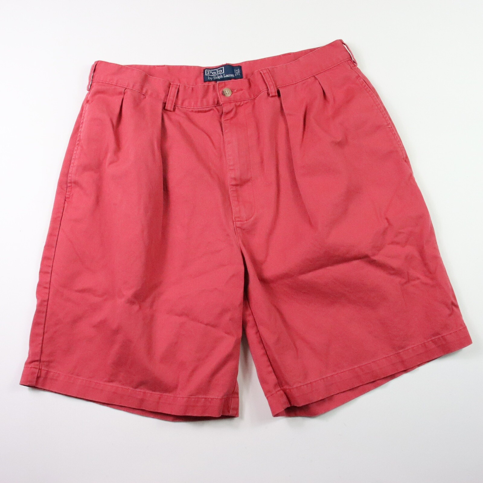 Polo Ralph Lauren Tyler Shorts Coral Pleated Khaki Co… - Gem