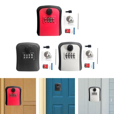 Key Lock Box Wall Mounted 4 Digit Code Security Lock Box Key Storage ...