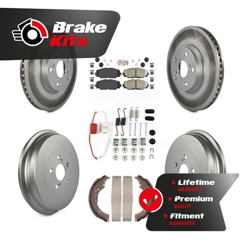 Front Rear Disc Brake Rotors Ceramic Pads And Coated Drum Kit (7Pc) For ...
