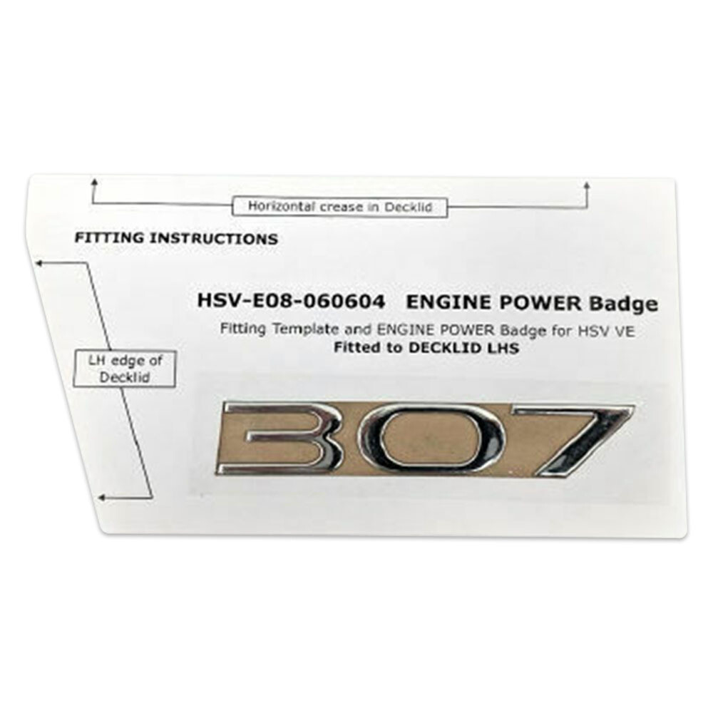 Genuine HSV Badge 307 for VE E1 R8 Clubsport Maloo GTS Senator Grange ...