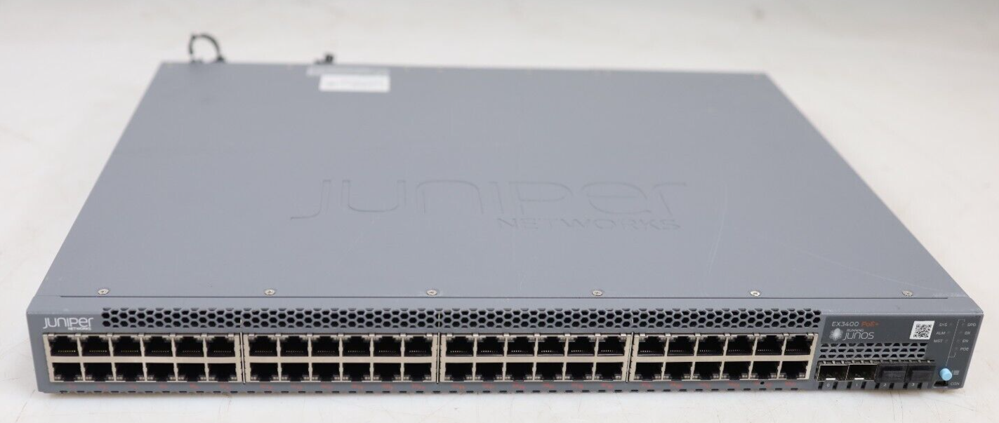 Juniper Networks EX3400-48P 48x Gigabit PoE+ RJ45 2x 40Gb/s QSFP+ ...