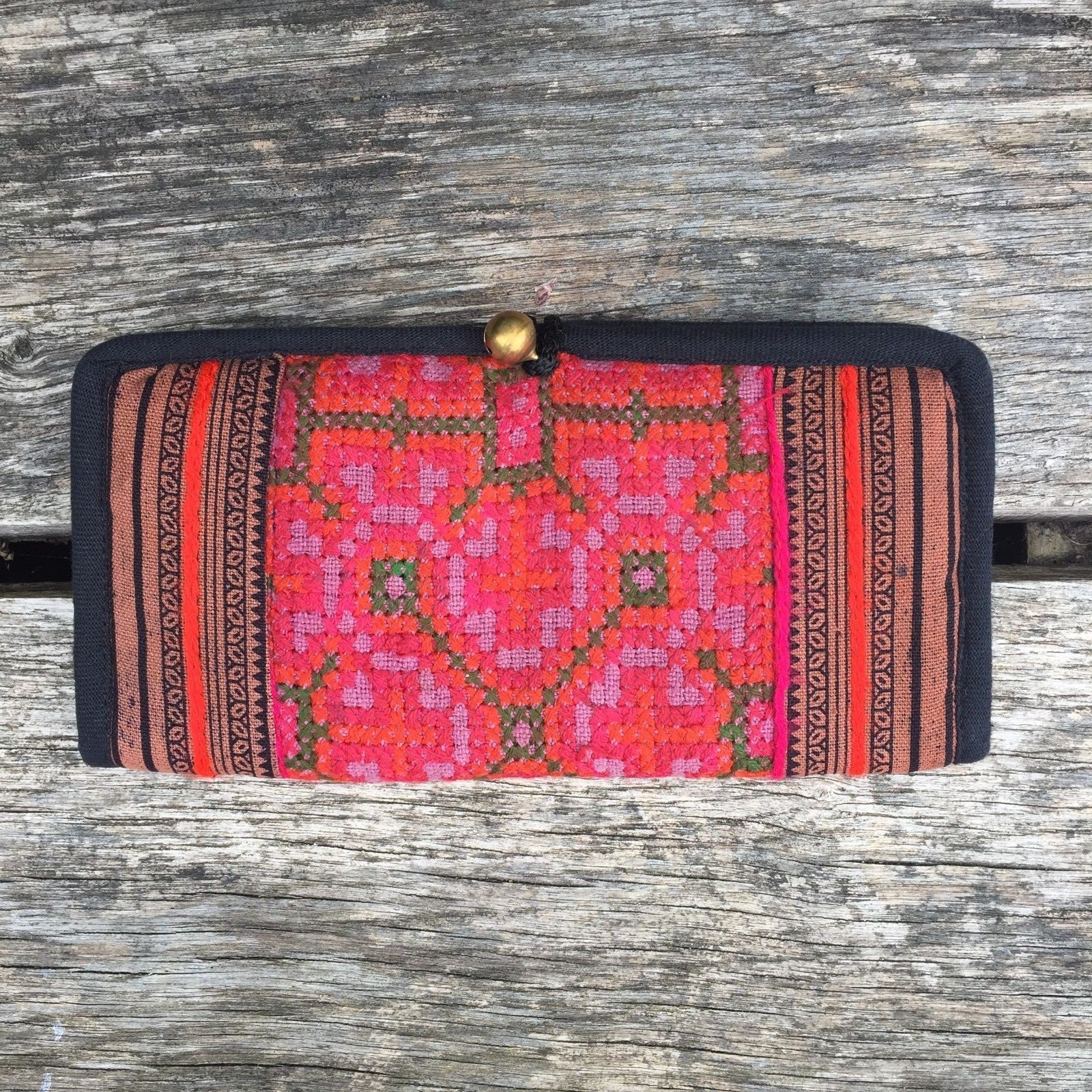 Hmong tribal thai hippy hippie boho ethnic bifold wallet purse unusual ...