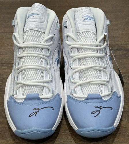 Allen Iverson Autographed Pair Of Reebok Question Mid Blue Sneakers & 2 ...