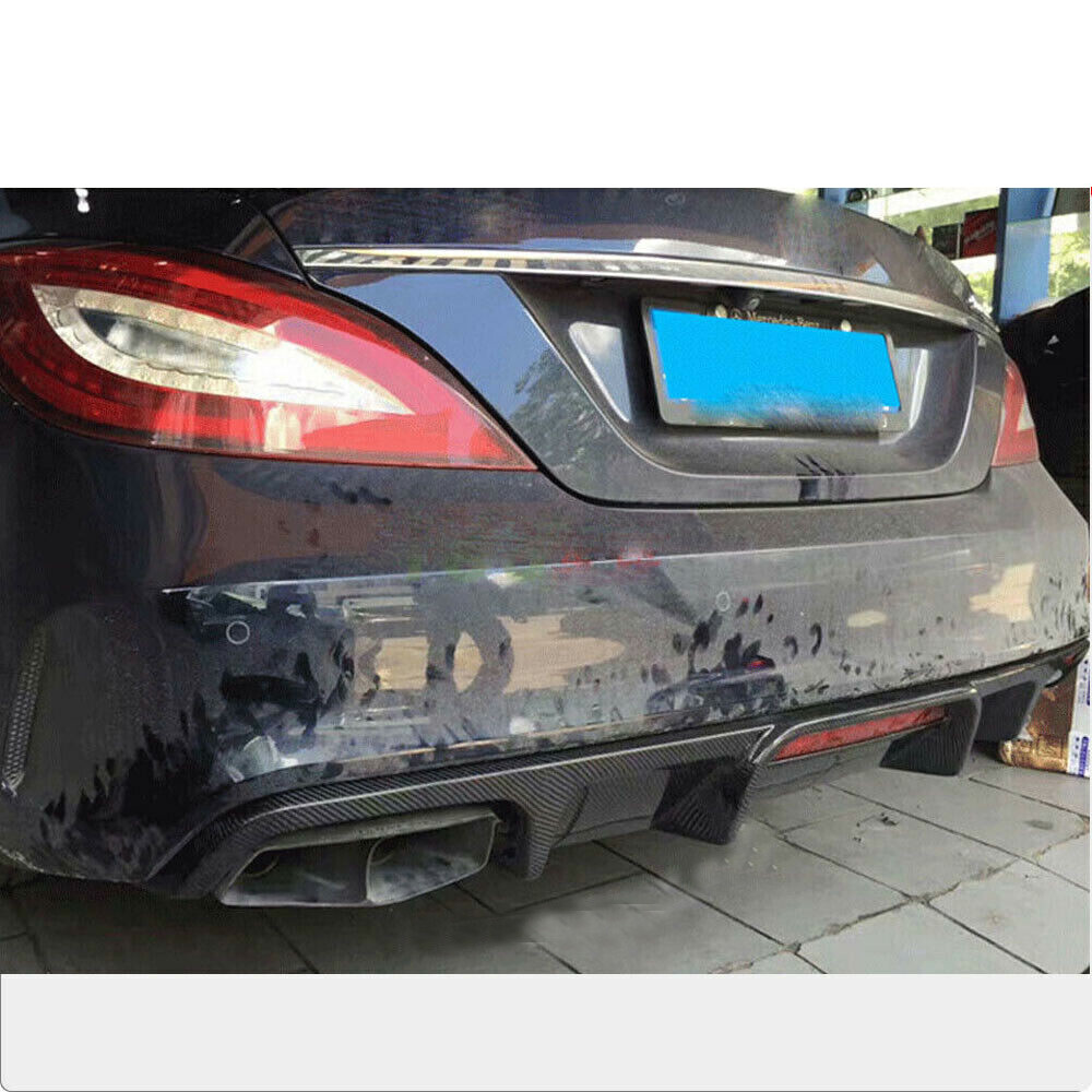 Fits Benz W218 CLS550 CLS63 AMG 15-17 REAL Carbon Rear Bumper Diffuser ...