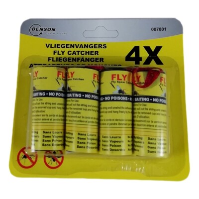 4 Rouleaux de Papier Tue Mouche Autocollant Attrape Insecte Volant Adhésif | eBay