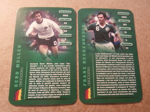 BECKENBAUER, MULLER, KLINSMANN, MATTHAUS, 4 TRADING CARDS, COLLECTOR ...