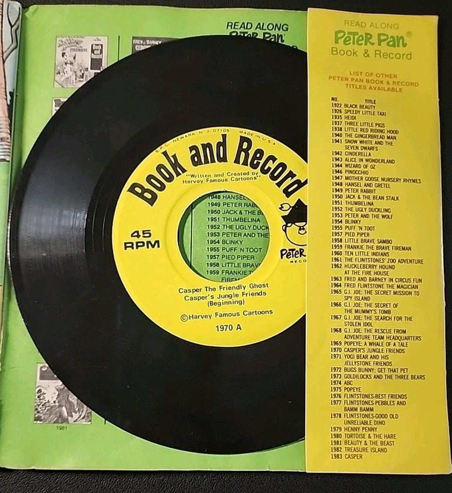 Casper the friendly ghost Peter Pan Book & Record | eBay