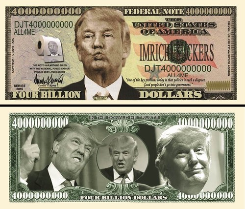 DONALD TRUMP BILLET 4 MILLIARDS DOLLAR US! Serie Million President ...