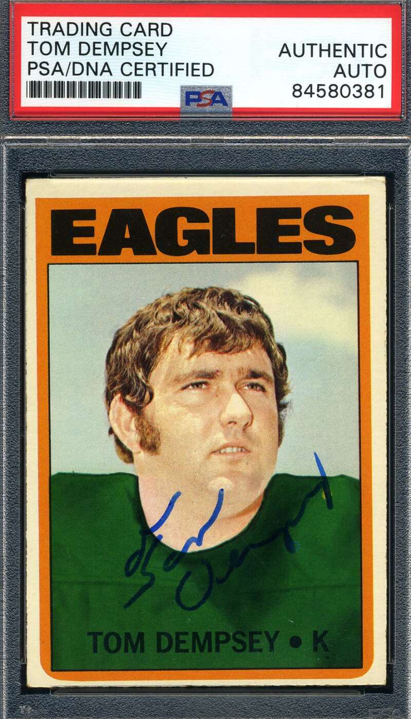 Tom Dempsey PSA DNA Coa Signed 1972 Topps Autograph | eBay