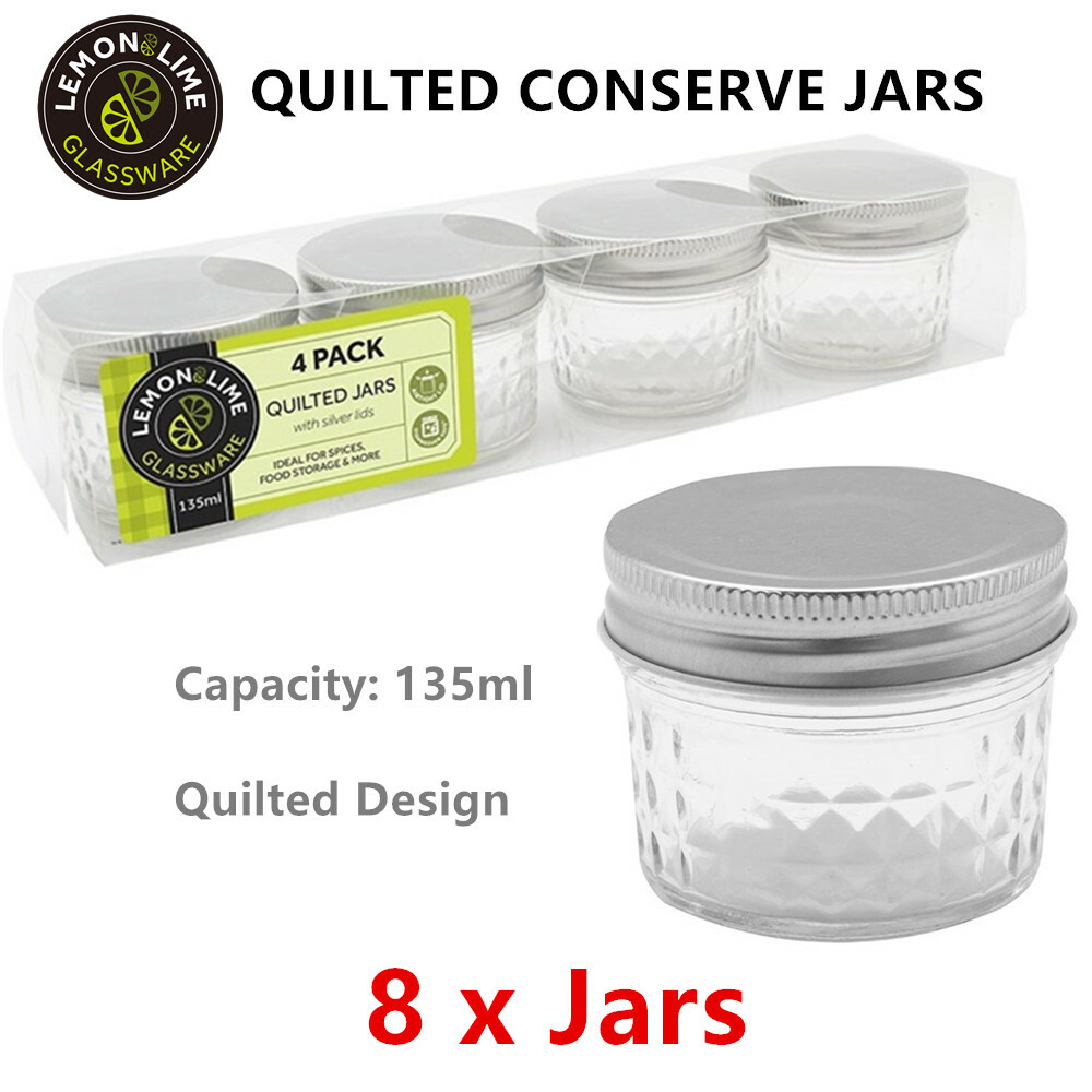 Quilted Conserve Glass Jars Preservation Jar Jam Honey Food Storage ...