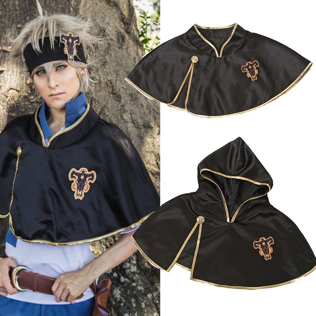 Anime Clover Asta Black Bull Hooded Short Cape Cloak Cosplay Costume ...