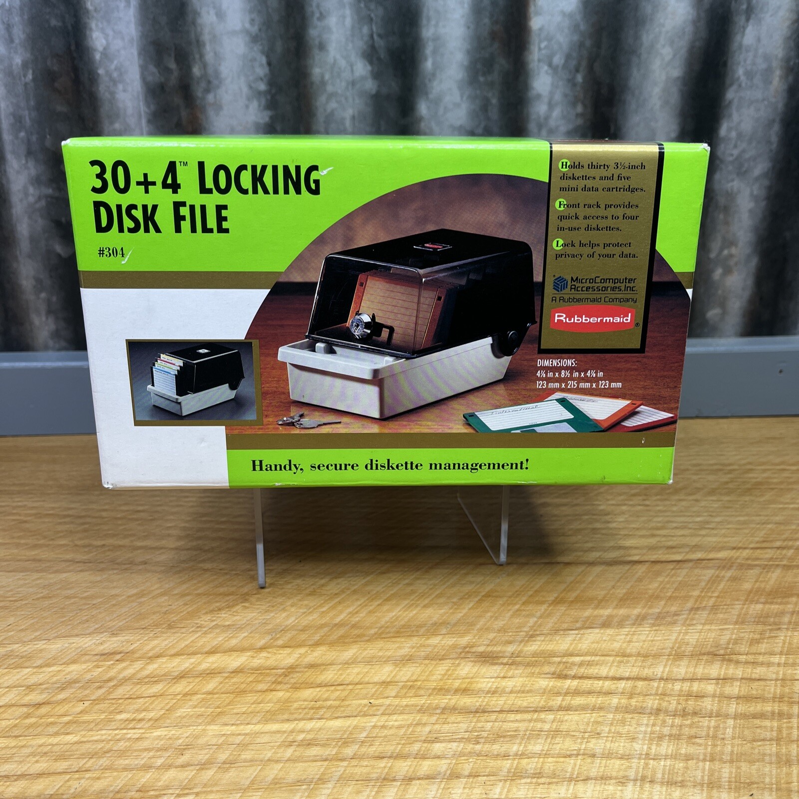 Vintage 3.5” Diskette Disk File Organizer Storage Box 30 Lockable NOS ...