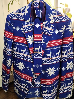 Opposuits Suit Rudolph X-Mas Suit W/tie Men’s Jacket Size 36 & Pants W ...