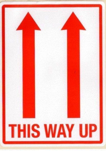 This Way up Labels. 5 Self Adhesive 101 X 73 Mm Labels / Stickers for ...