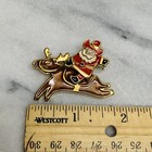 Vtg Edgar Berebi Christmas Santa Rodeo Brooch Pin riding Reindeer ...