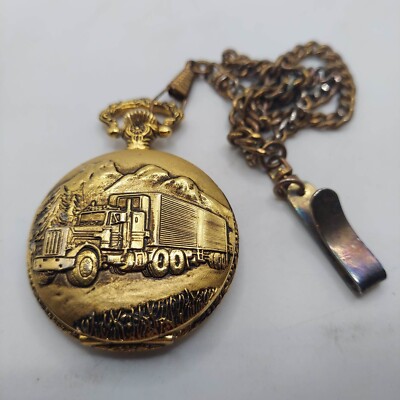 18 Wheeler Truck Driver Pocket Watch Hanslin Detailed Fancy Mountain ...