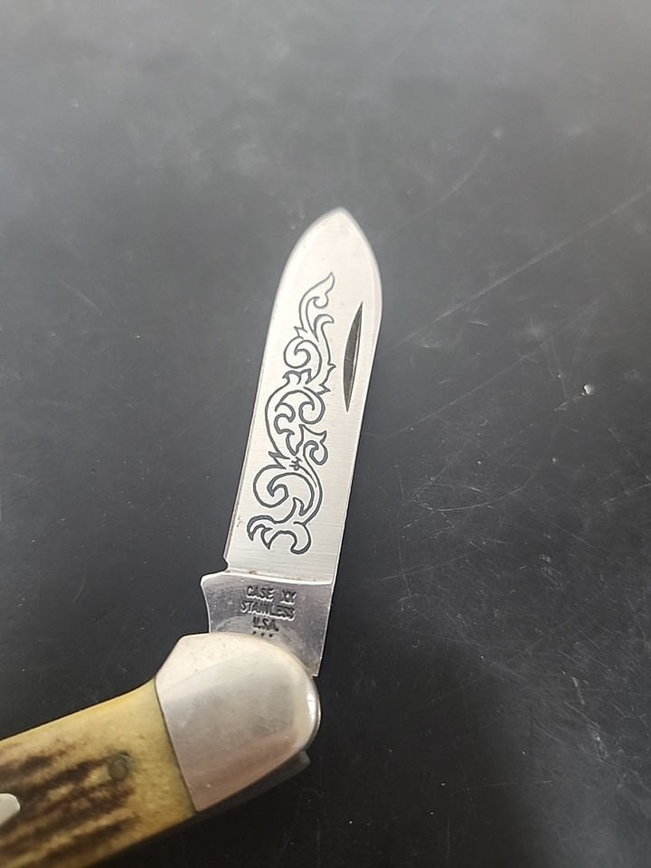 Case Blue Scroll Stag Knife 52131 SSP 3-Dot 1977 Canoe | eBay