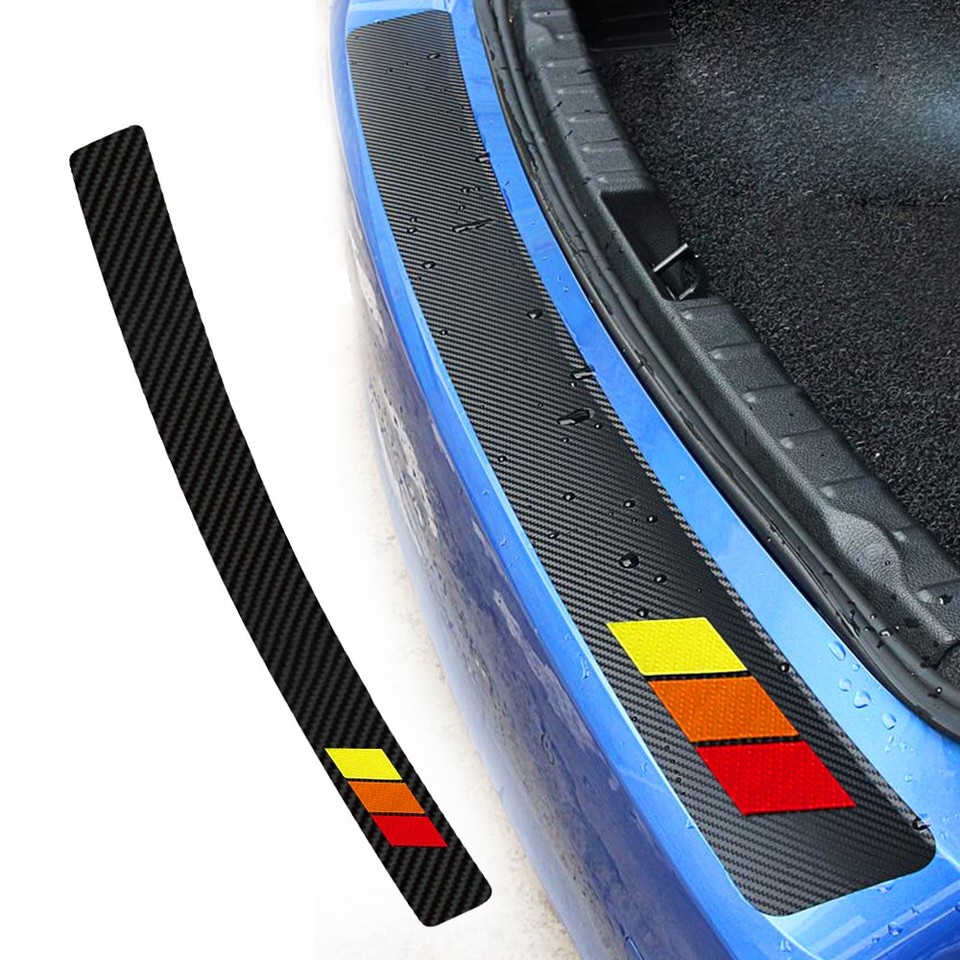 Black Sticker Rear Sill Plate Trunk Bumper Guard Protector Trim For ...