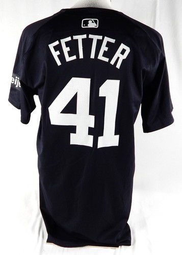 2024 Detroit Tigers Chris Fetter #41 Game Issued Navy Jersey ST BP 46 ...