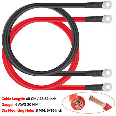4 AWG 4 Gauge Battery Inverter Positive Negative Cables Set For RV Pure ...