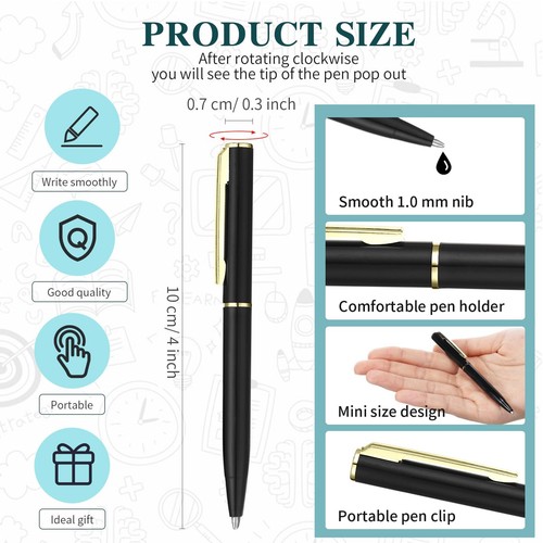 72 Pcs Small Ballpoint Pen Mini Pens Bulk 4 Inch Short Small Tiny Black ...