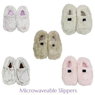 Microwavable Women's Slippers Heatable Faux Fur Wheat Filled Lavender ...