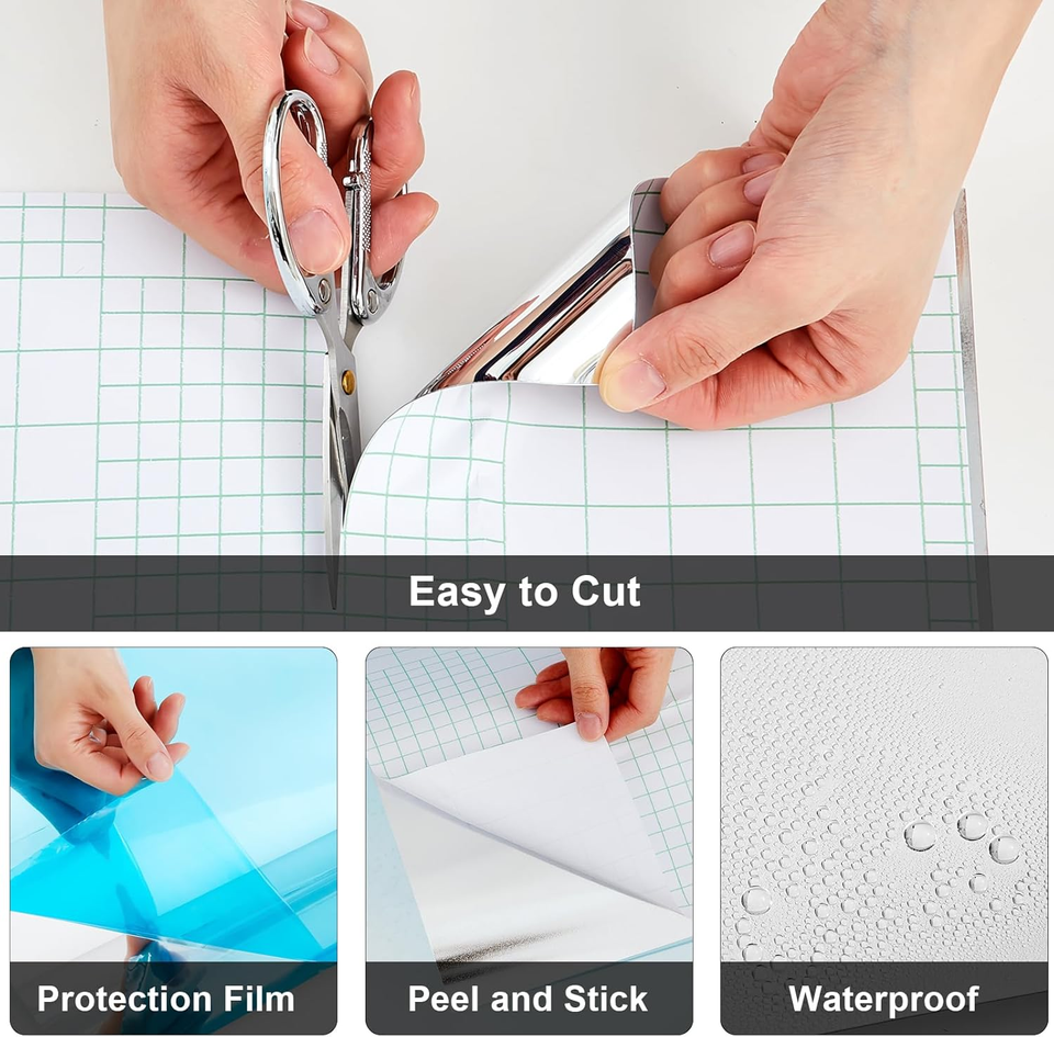 Self Adhesive Mirror Paper Stickers for Walls Flexible Mirror Roll ...