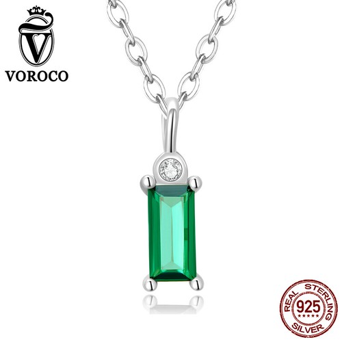 925 Sterling Silver Simple Cubic Zirconia Pendant Necklace Fashion ...