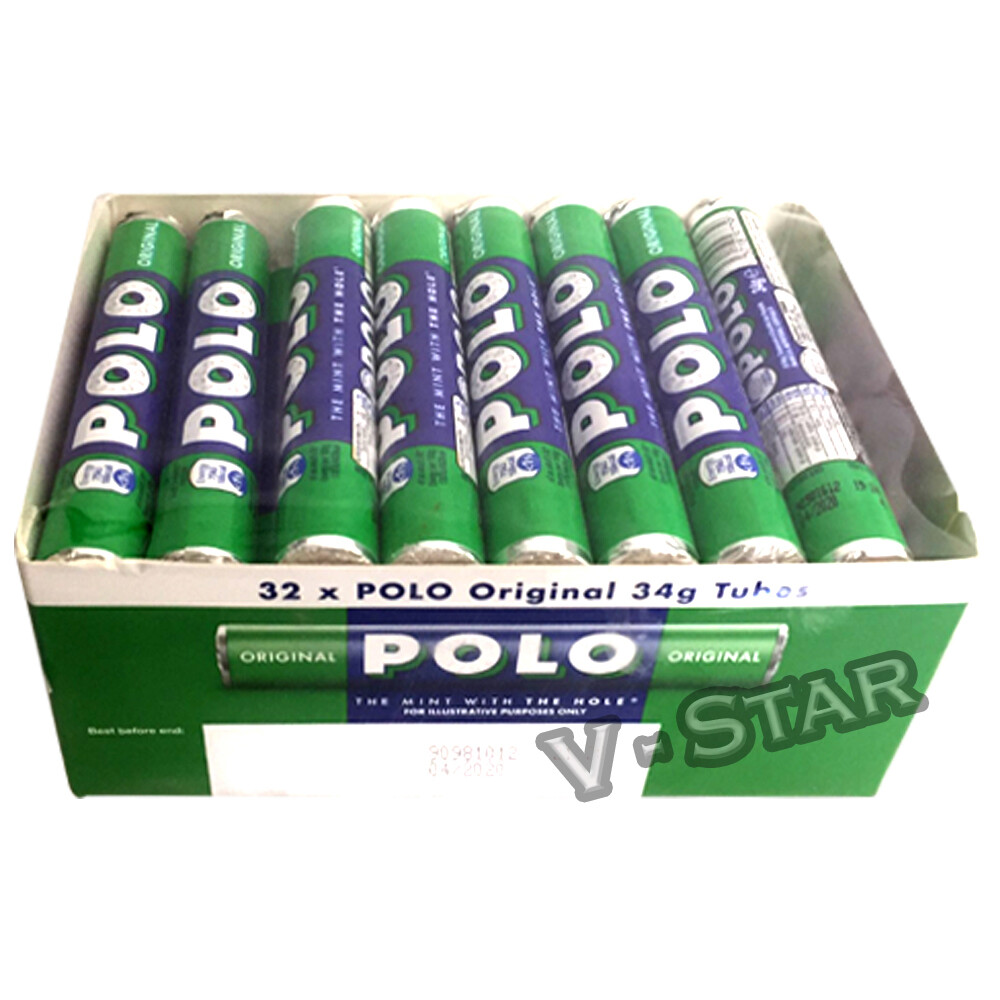 NESTLE POLO SUGAR FREE ORIGINAL MINTS BOX OF 32 ROLLS OF 34g TUBES ...