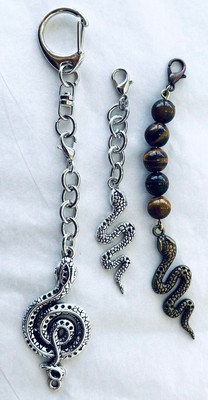 Snake Keychains - 3 Interchangeable Charms - Handmade - Backpack and ...