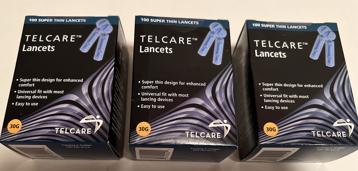 Telcare 100 Super Thin 30G Lancets Brand New - LOT OF 3- 300 Total ...