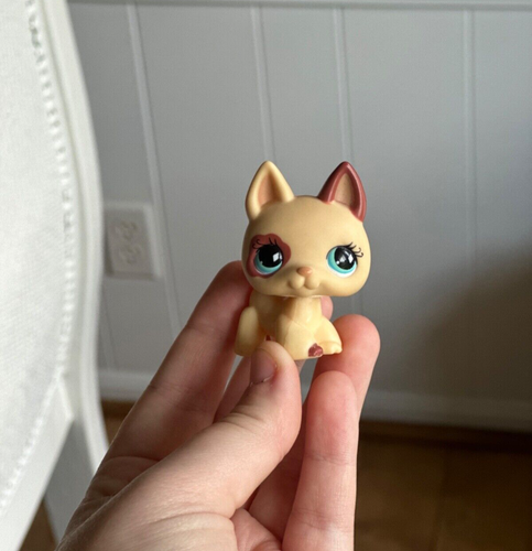 AUTHENTIC LPS Littlest Pet Shop #744 German Shepherd Cream Blue Diamond ...