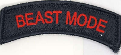🔥 Beast Mode Arc Shape Rocker Tab Tag Tactical Embroidered Patch Red ...