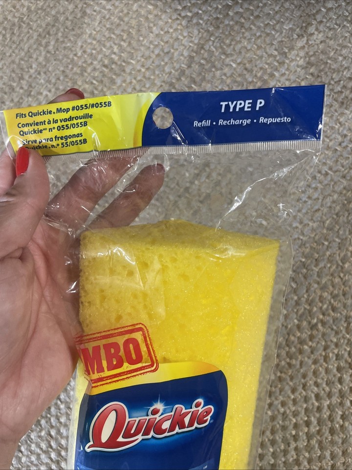 Jumbo Quickie Mop & Scrub Roller Refill 12" inch Fits 055 055B Type P NEW SEALED | eBay