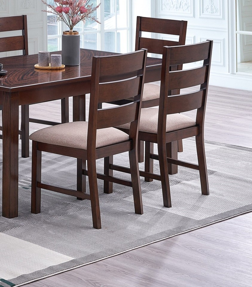 Modern Antique Cherry Dining Table Melamine Top 6x Side Chairs 7pc ...