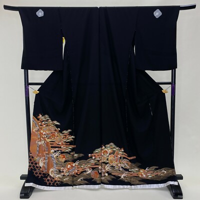kurotomesode cloth Remake Fabric Silk Kimono Japanese Kimono / G-182 | eBay