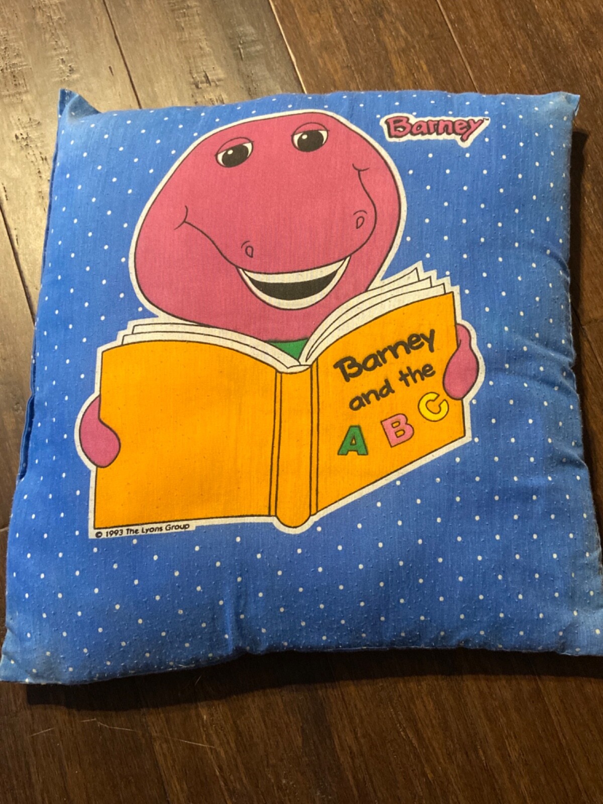 Vintage 1993 Barney and Baby Bop ABC Pillow The Lyons Group Double ...