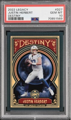 2022 Panini Legacy DESTINY JUSTIN HERBERT PSA 10! GEM MINT! CASE HIT ...