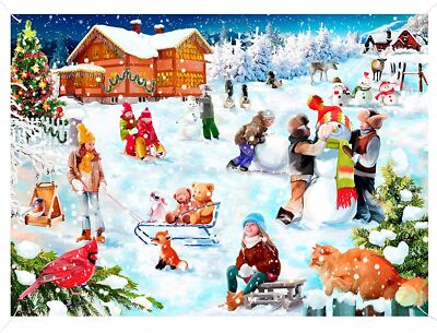 Magical Christmas Wall Scene Xmas Backdrop Festive Party Decor Prop ...