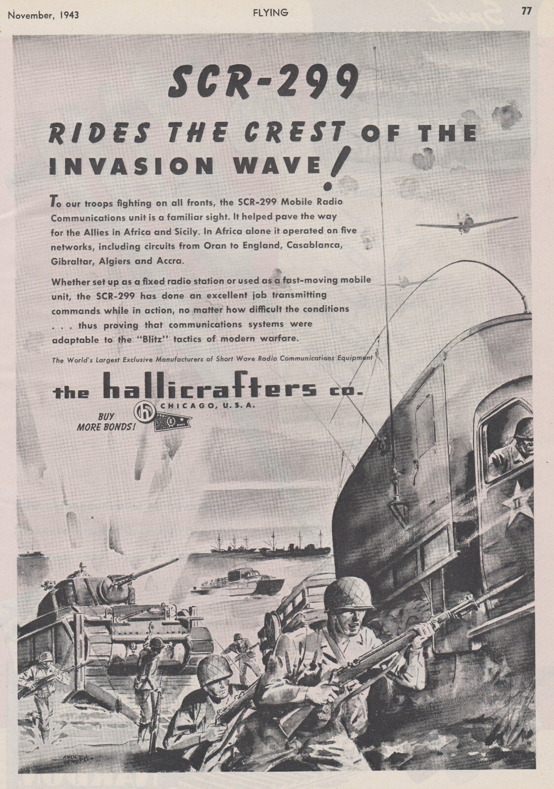 Aviation Magazine Print - Hallicrafters Co. SCR-299 Mobile Radio (1943 ...