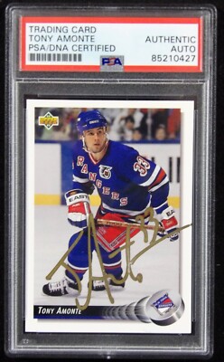 Tony Amonte NY Rangers Signed 1992-93 Upper Deck Card #138 PSA ...