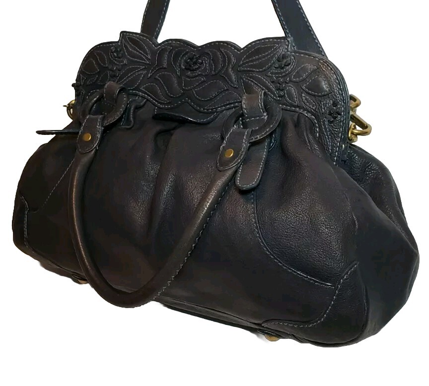 LOCKHEART ROSEANNE 3D FLORAL VINTAGE LEATHER CROSSBOD… - Gem