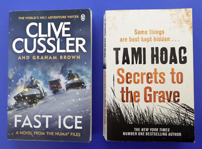 CLIVE CUSSLER Fast Ice TAMI HOAG Secrets to the Grave thriller mystery ...