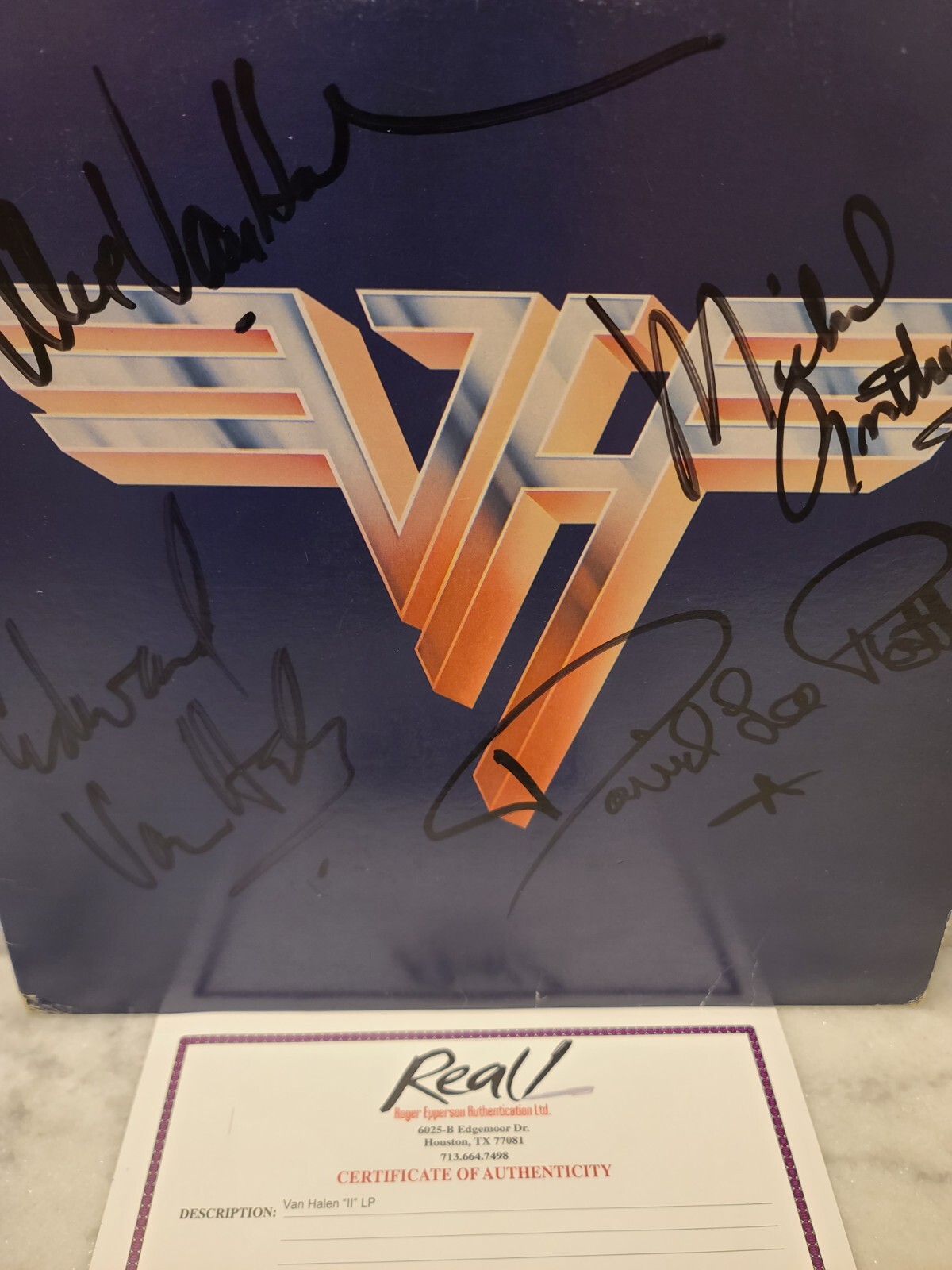 Autographed Van Halen II Album By All 4...Full Sigs...Epperson Cert ...