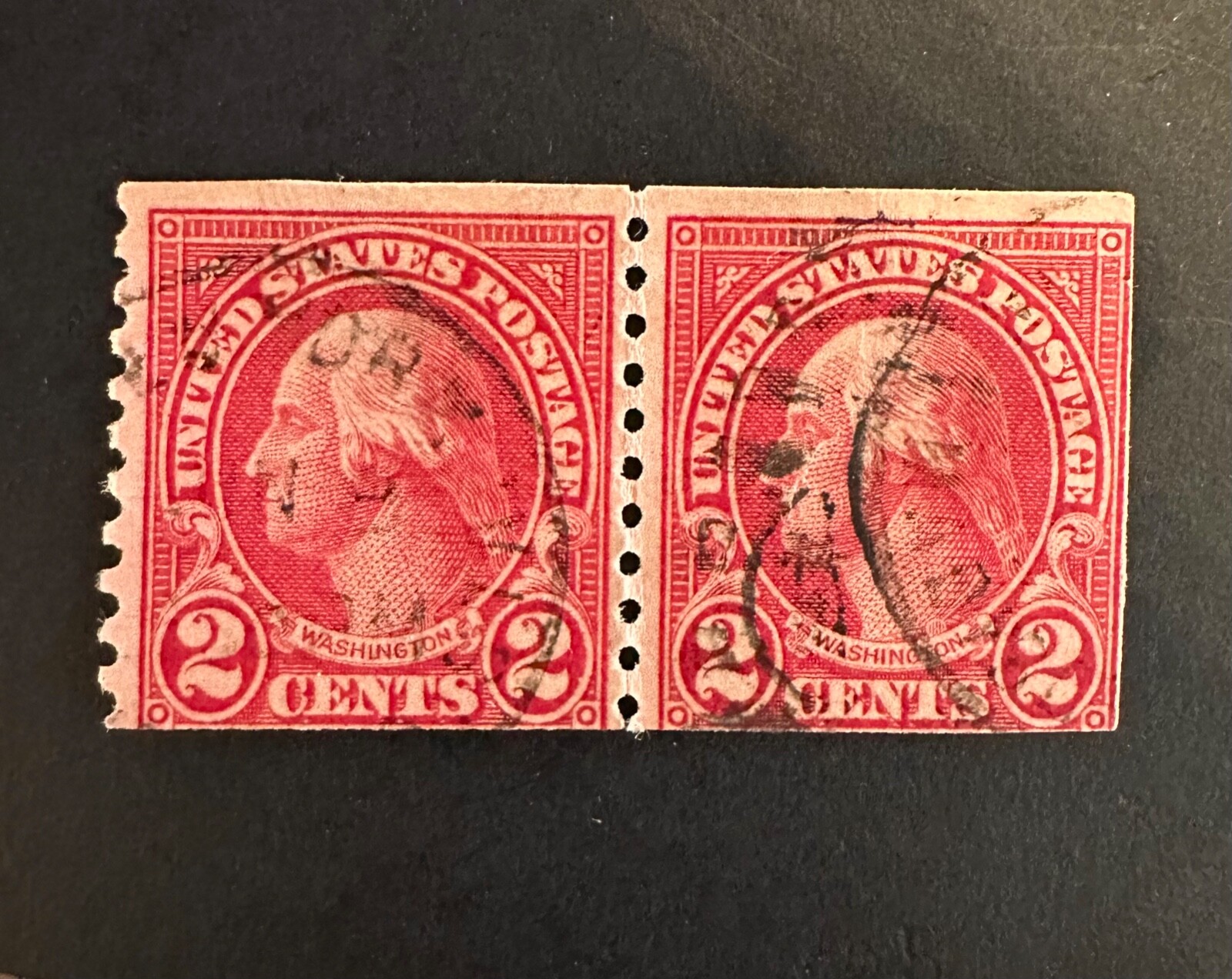 Vintage 1920s George Washington Two Cent US Stamp Red - Rare Double ...